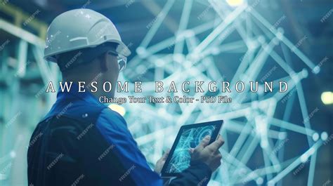 Engineer Using Tablet In Industrial Setting Premium Ai Generated Psd