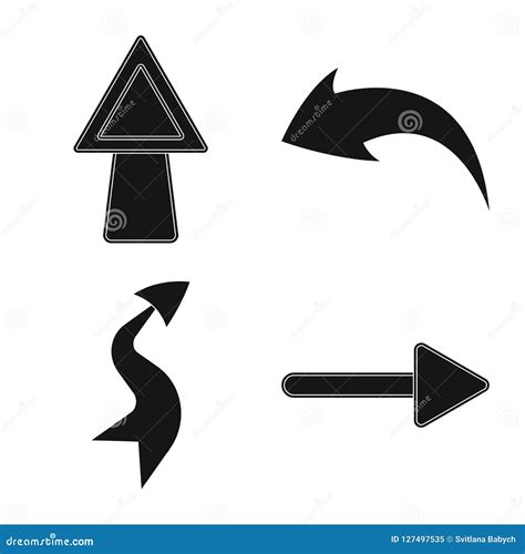 Vector Illustration Of Element And Arrow Symbol Set Of Element And