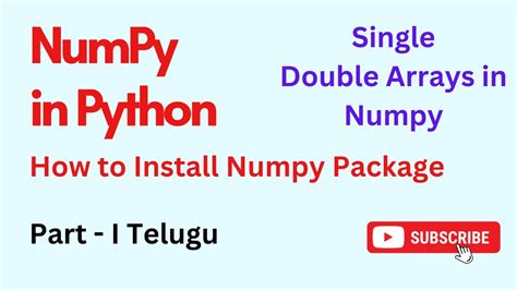 Numpy Arrays In Python Telugu Numpy Library In Python Numpy Arrays Youtube