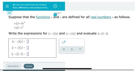 solved function operations and inverses sum difference and