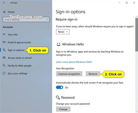 Remove Your Face From Windows Hello In Windows Tutorials