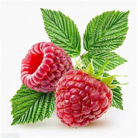 Premium Photo Raspberry Fruit Background Red Three Leaves Bunch Leaf