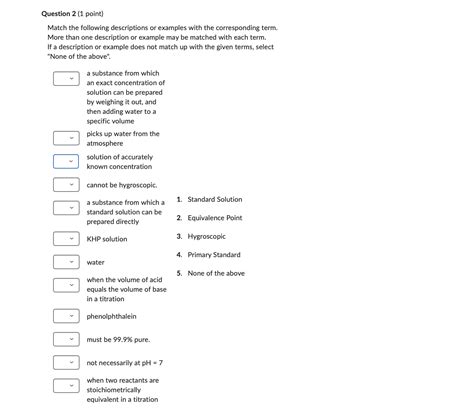 Solved Match The Following Descriptions Or Examples With The Chegg Com