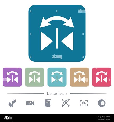 Horizontal Flip White Flat Icons On Color Rounded Square Backgrounds 6 Bonus Icons Included