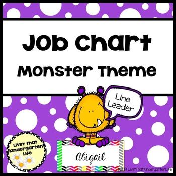 Monster Theme Job Chart Tpt