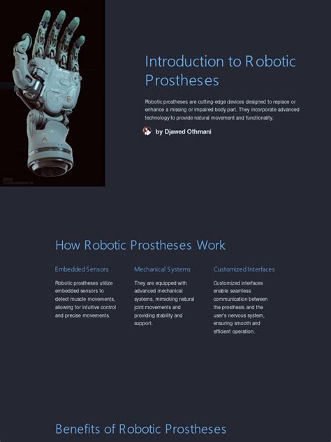 Introduction To Robotic Prostheses Pdf Prosthesis Robotics