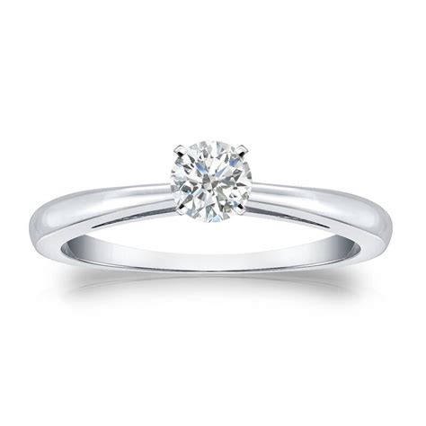 Auriya 14k Gold 14ctw Round Solitaire Diamond Engagement Ring I J