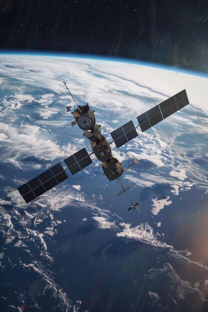 Satellite In Earth Orbit Generative Ai Premium Ai Generated Image