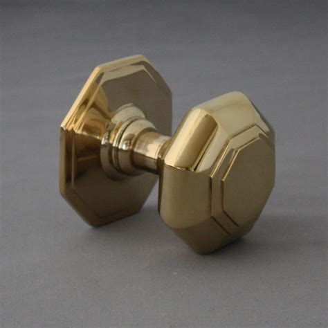 Brass Octagonal Front Door Pull Architectural Decor