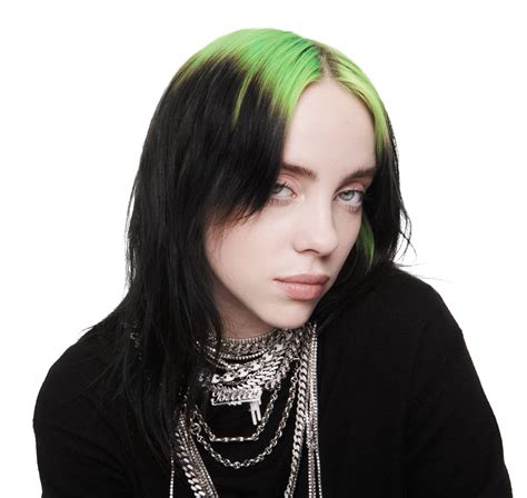 Billie Eilish Green Black Hair Music Artist Fashion Icon Png Cutout