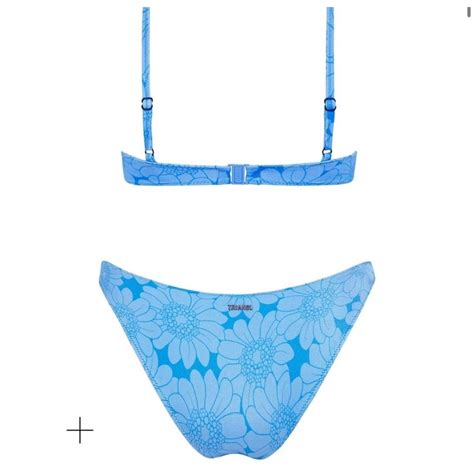Blue Floral Triangl Bikini Set Floralbikini Depop