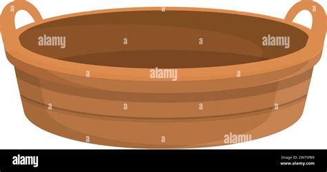 Basin Clothes Icon Cartoon Vector Laundry Basket Basin Textile Rattan