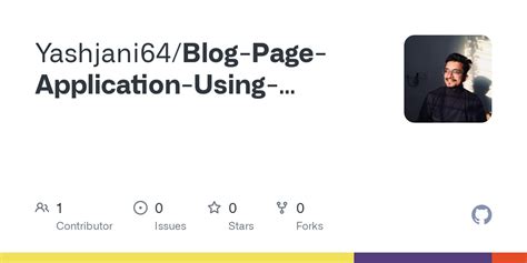 GitHub Yashjani Blog Page Application Using ReactJS