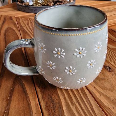 Daisy Coffee Mug Cozy Tea Cups Daisy Cappuccino Ceramic Mug Cute
