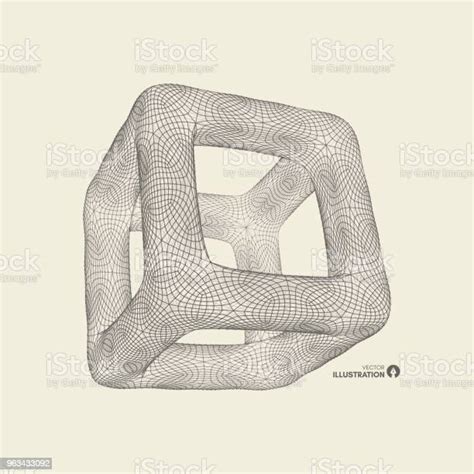 Cube Connection Structure 3d Grid Design Technology Style Molecular