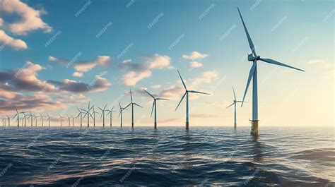 Premium Photo A Photo Of An Offshore Wind Turbine Array