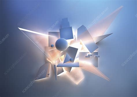 Abstract Brightly Lit Geometric Shapes Illustration Stock Image C039 5898 Science Photo