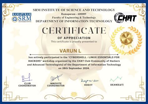 varun l on linkedin linuxessentials cybersecurity itdepartment
