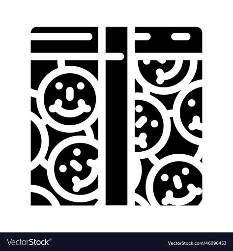 Happy T Box Glyph Icon Royalty Free Vector Image