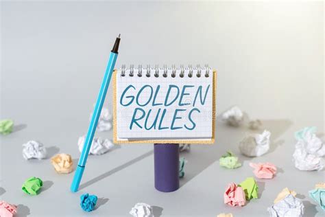 Conceptual Display Golden Rules Business Overview Basic Principle That Should Be Followed