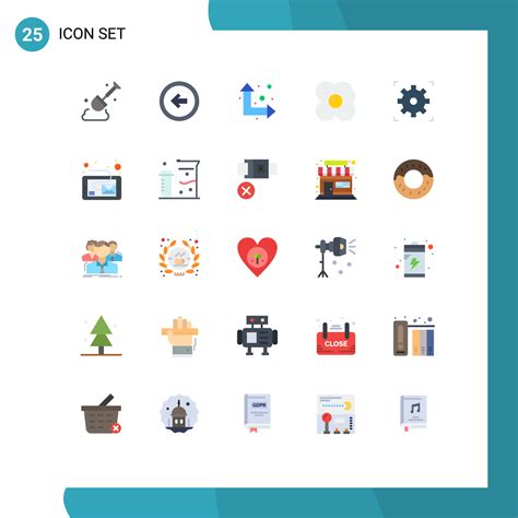 Flat Color Pack Of 25 Universal Symbols Of Email Video Arrow Cinema