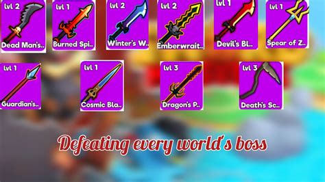 Killing All Worlds Bosses With Their Epic Swords In