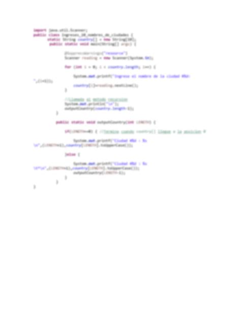Solution Nombre De Diez Ciudades Recursividad En Java Studypool