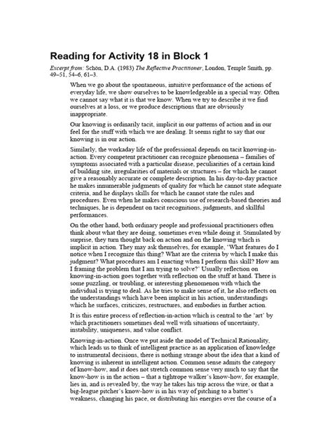 Txy122 Excerpt From Schon Download Free Pdf Procedural Knowledge Cognitive Psychology