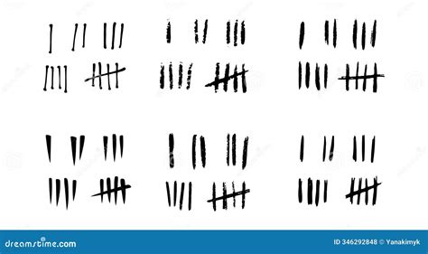 Hand Drawn Prison Wall Doodle Sticks Lines Counter Stock Illustration