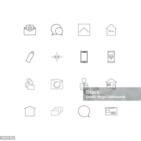 웹 및 텍스트 간단한 선형 아이콘 설정합니다 개요 벡터 아이콘 0명에 대한 스톡 벡터 아트 및 기타 이미지 0명 디자인 벡터 Istock