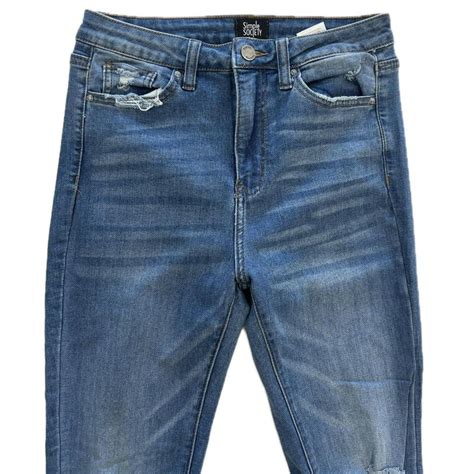 Simple Society Womens Boot Cut Blue Jeans Size 5 27 Depop