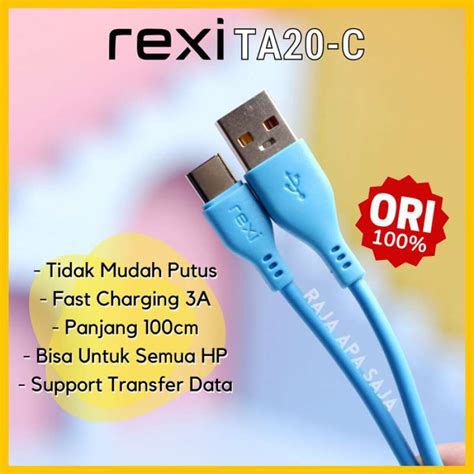 Jual Kabel Data Charger Isi Pcs Satuan Type C Casan Tipe C Toples Rexi Nakulastore