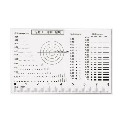 Uxcell High Precision Sec Size Estimation Chart 8cm 0 2mm For Diameter Area And Line Width