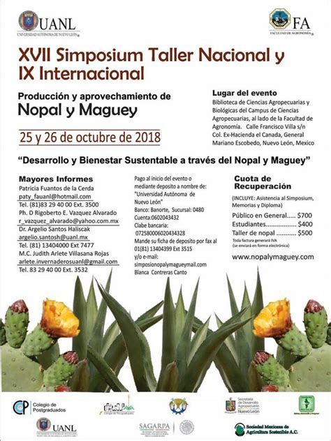 Simposium Producción Y Aprovechamiento De Nopal Y Maguey