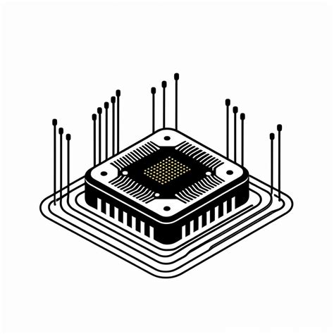 Monochrome Microcontroller Logo Stable Diffusion Online