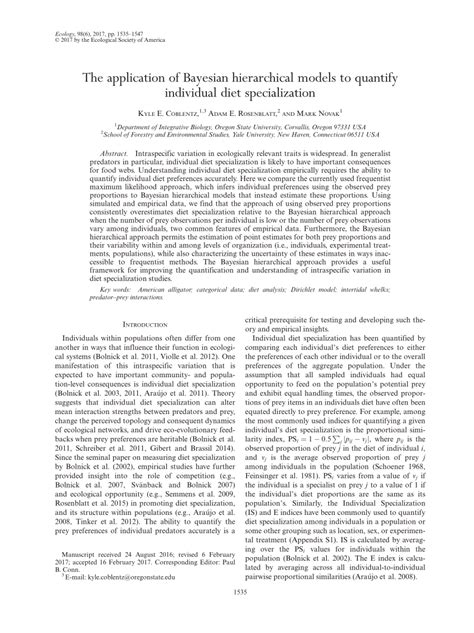 pdf the application of bayesian hierarchical models to quantify