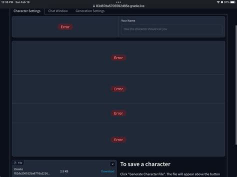 Getting Json Read Errors When Trying To Load A Character File This