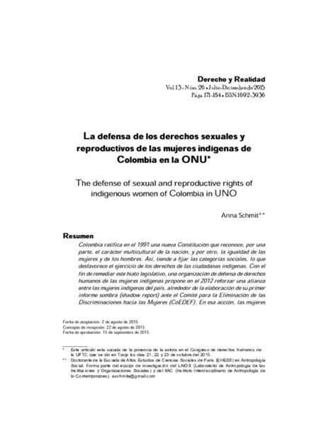 Pdf La Defensa De Los Derechos Sexuales Y Reproductivos De Las