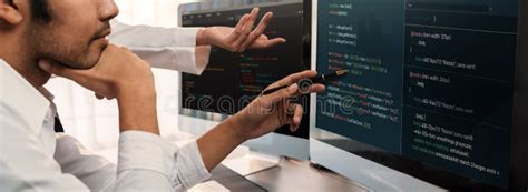 Programmer And Software Engineer Working In Tech Develop Company Trailblazing Stock Image