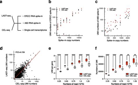 comparison between last seq and cel seq a experimental schematic to