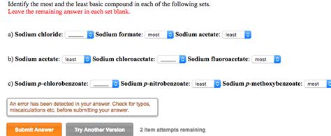 Solved Identify The Most And The Least Basic Compound In