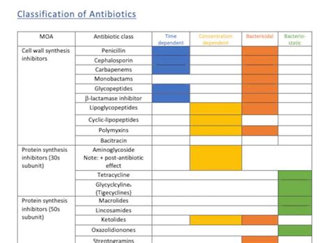 Antibiotics Cheat Sheet Etsy