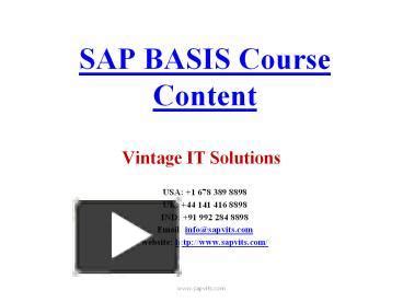 SAP Basis PPT 1 Presentation Free To Download