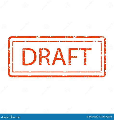 Draft Rubber Stamp To Paper Work In Office Stock Vector Illustration