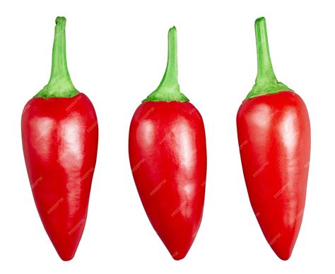 Colección De Ají Chili Con Trazado De Recorte Aislado En Un Fondo