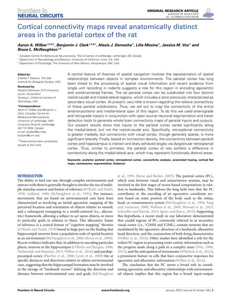 Pdf Cortical Connectivity Maps Reveal Anatomically Distinct Areas In