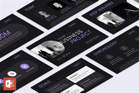 Dark Mode Business PowerPoint Template By Amber Graphics TheHungryJPEG