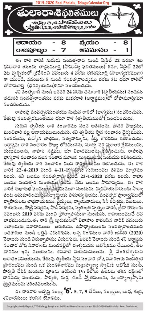 Tula Libra Rasi Phalalu Yearly Predictions In Telugu