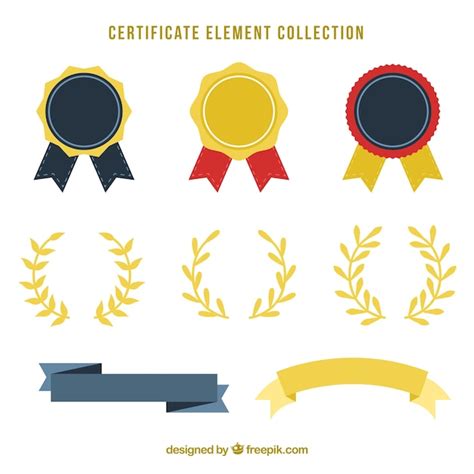 Certificate Element Collection Free Vector
