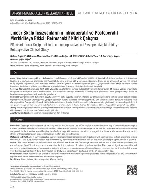 Pdf Effects Of Linear Scalp Incisions On Intraoperative And
